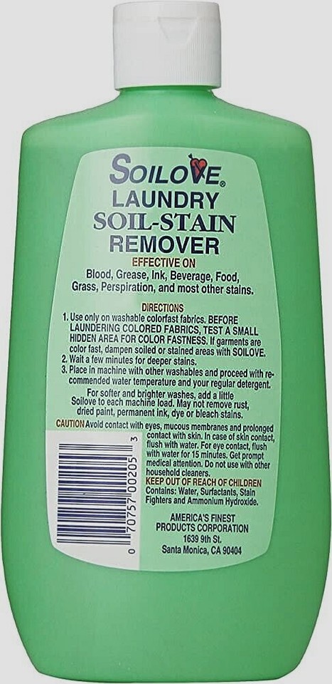 SOILOVE Laundry Soil Stain Remover Cleaner For All Washable Fabrics 16 ...