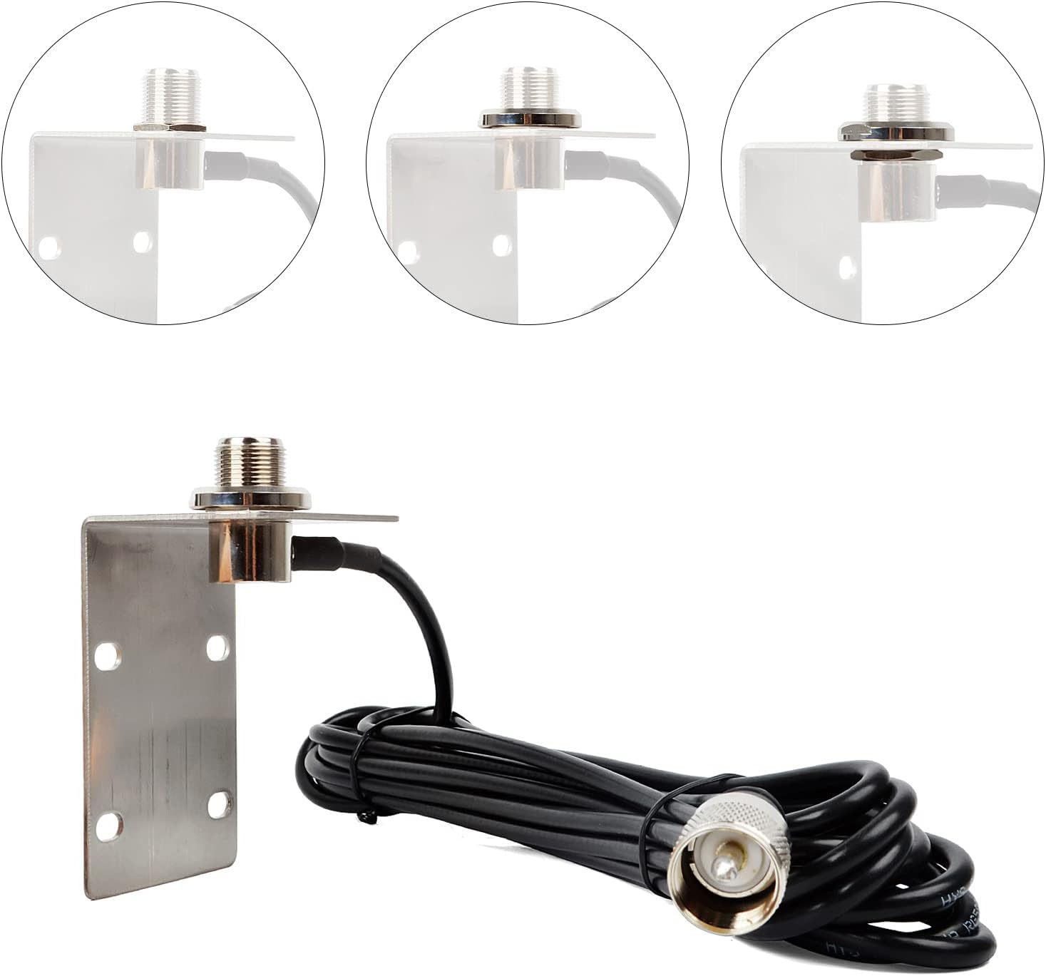 HYS VHF Marine Antenna 156-163MHz Aerial with Bracket 5m RG58 Cable ...