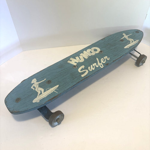 Vintage HUMCO Surfer Wooden Skateboard Original Metal Wheels & Trucks ...