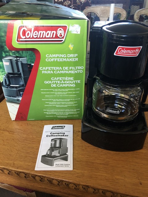 Coleman Camping Drip Coffee Maker Model 5008 Series 10 Cup Black Glass ...