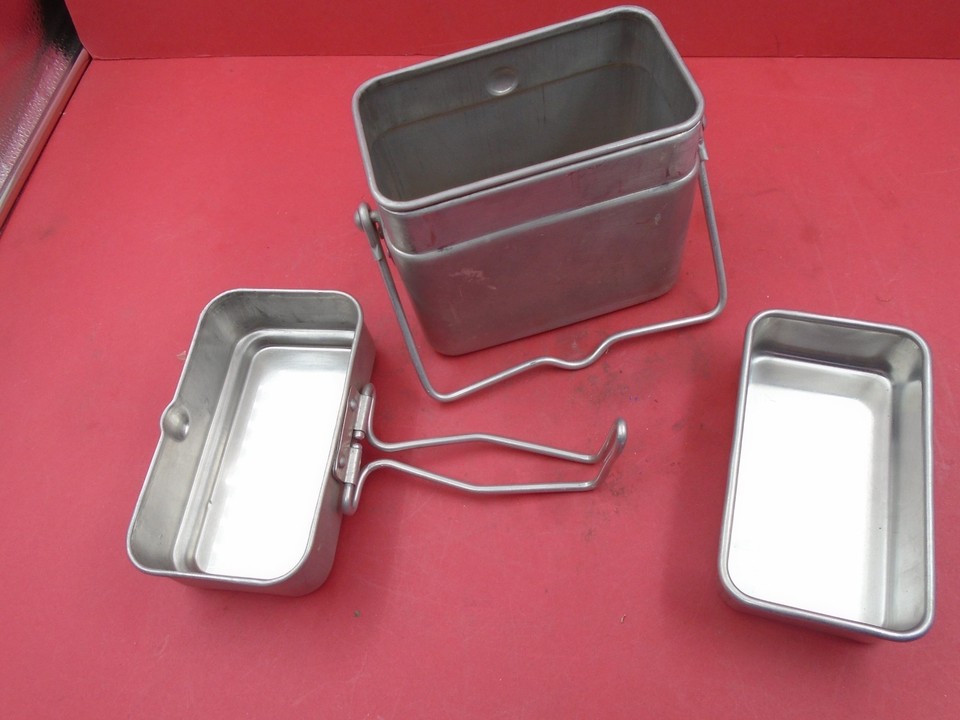 Vintage Army Mess Tin Lunch Box, 3 Piece Aluminum by TOURNUS | eBay UK