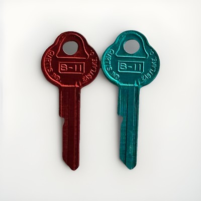 (2) B-11 Aluminum Anodized Color Key Blanks for General Motors GM ...