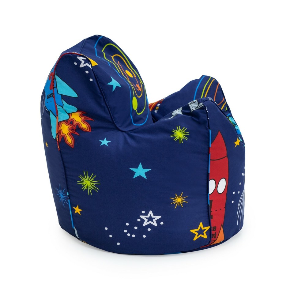 Children's Beanbag Chair Space Boy Planet Rocket Kids Bedroom Furniture ...