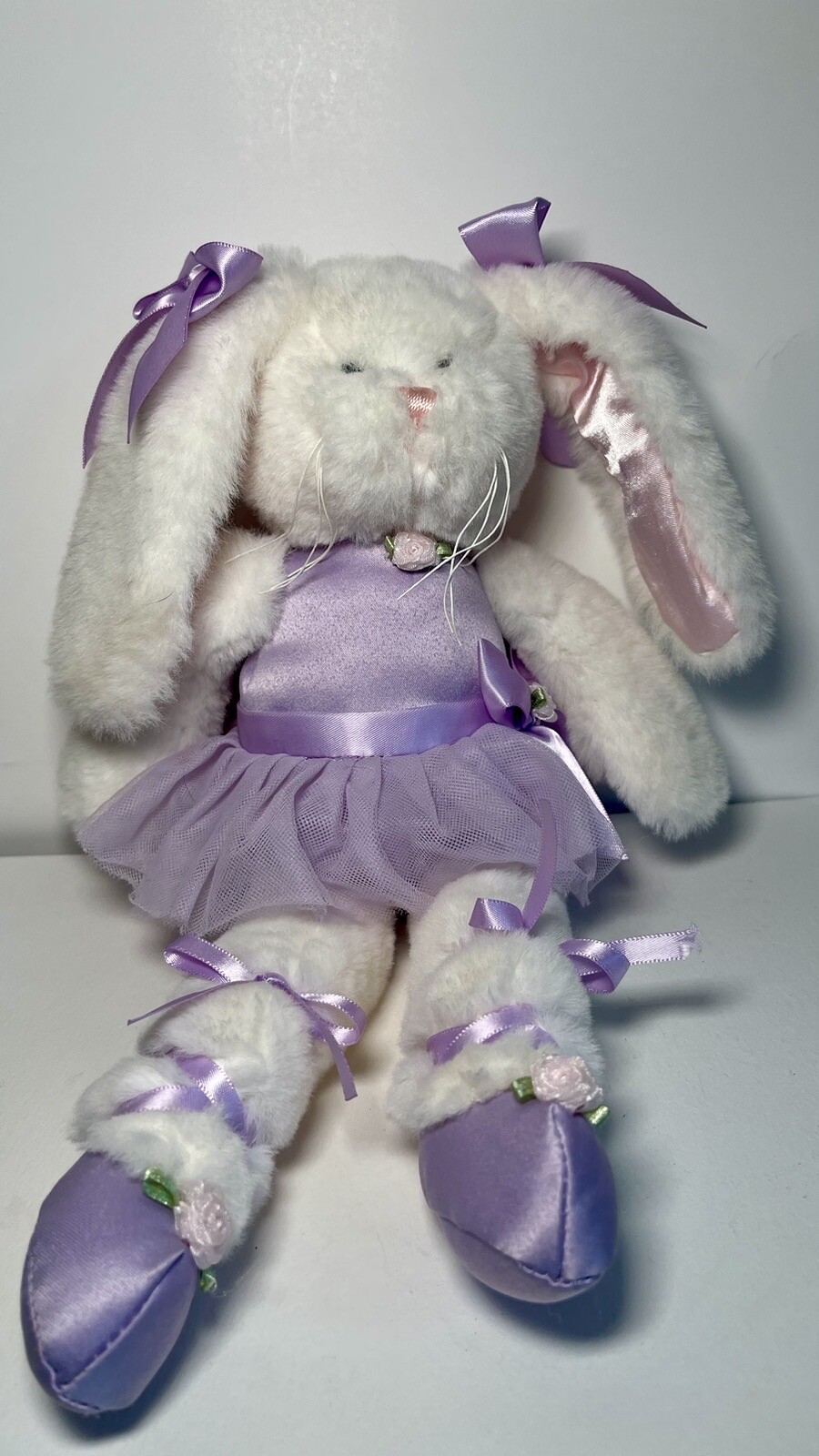 Bearington Collection White Ballerina Bunny Plush Purple Tutu stuffed ...