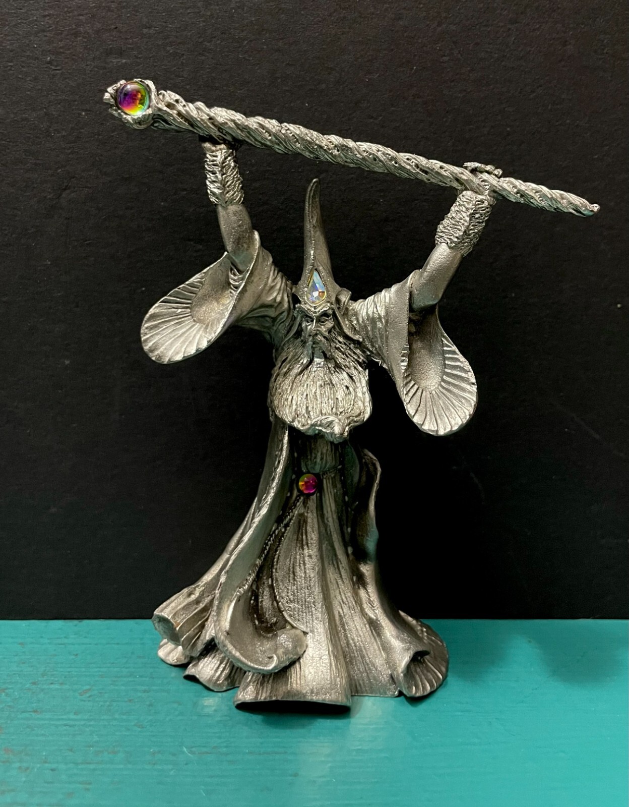 Superior Perth Pewter Warlock Sorcerer Mage Staff Mini Figurine OOP RPG ...