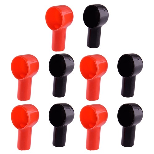 10pcs Black & Red Battery Terminal Protective Cover Boot Insulating Lug ...