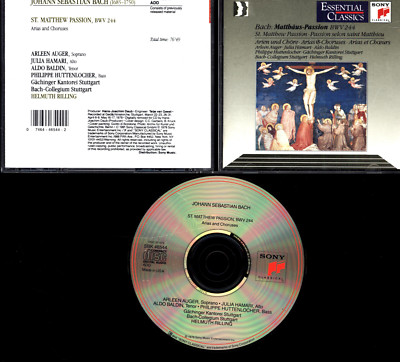 BACH MATTHAUS-PASSION ST. MATTHEW PASSION BWV 244 VG+ CD SONY SBK 46544 ...