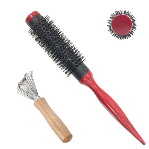 Mini Round Hair Brush With Comb Cleaner Small Roller Round Comb for ...