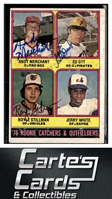 Andy Merchant Ed Ott Royle Stillman 1976 OPC #594 TTM/IP Auto Signed by ...