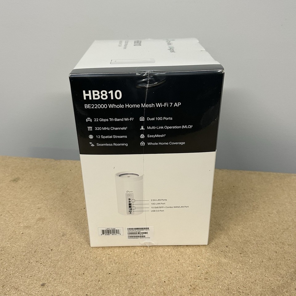 TP-Link HB810 BE22000 Whole Home Mesh Wi-Fi 7 AP white Brand new tri ...