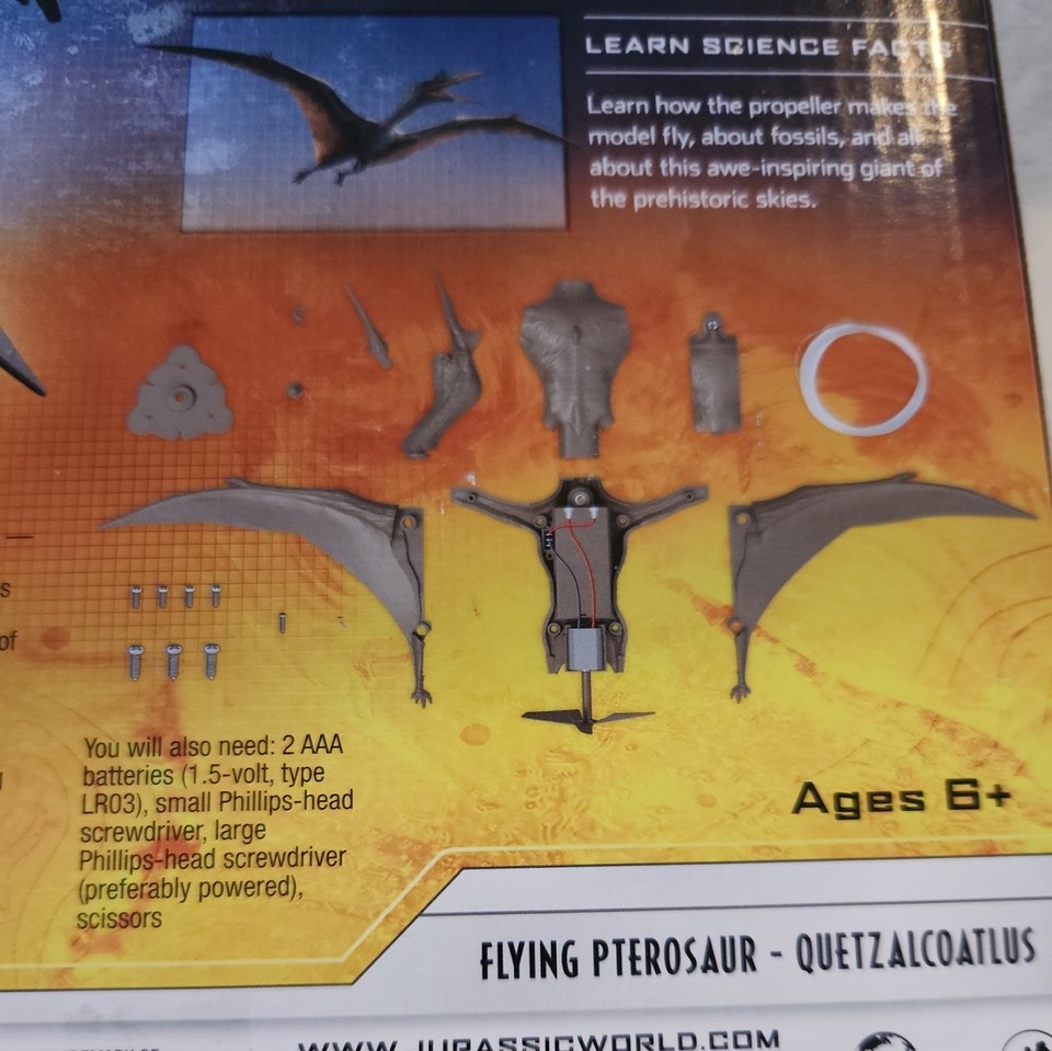 Jurassic World Flying Pterosaur Quetzalcoatlus Model STEM Experiment ...