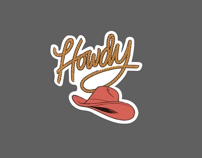 Howdy Sticker Cowgirl Rope Waterproof NEW Country Western Gift NEW | eBay