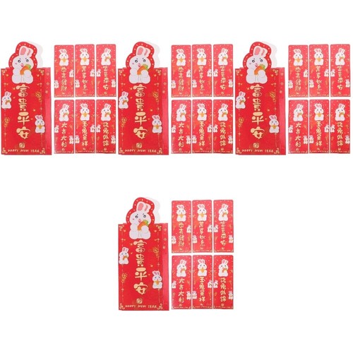 4 Pack Year of The Rabbit Red Envelope Money Envelopes Chinese Lucky ...