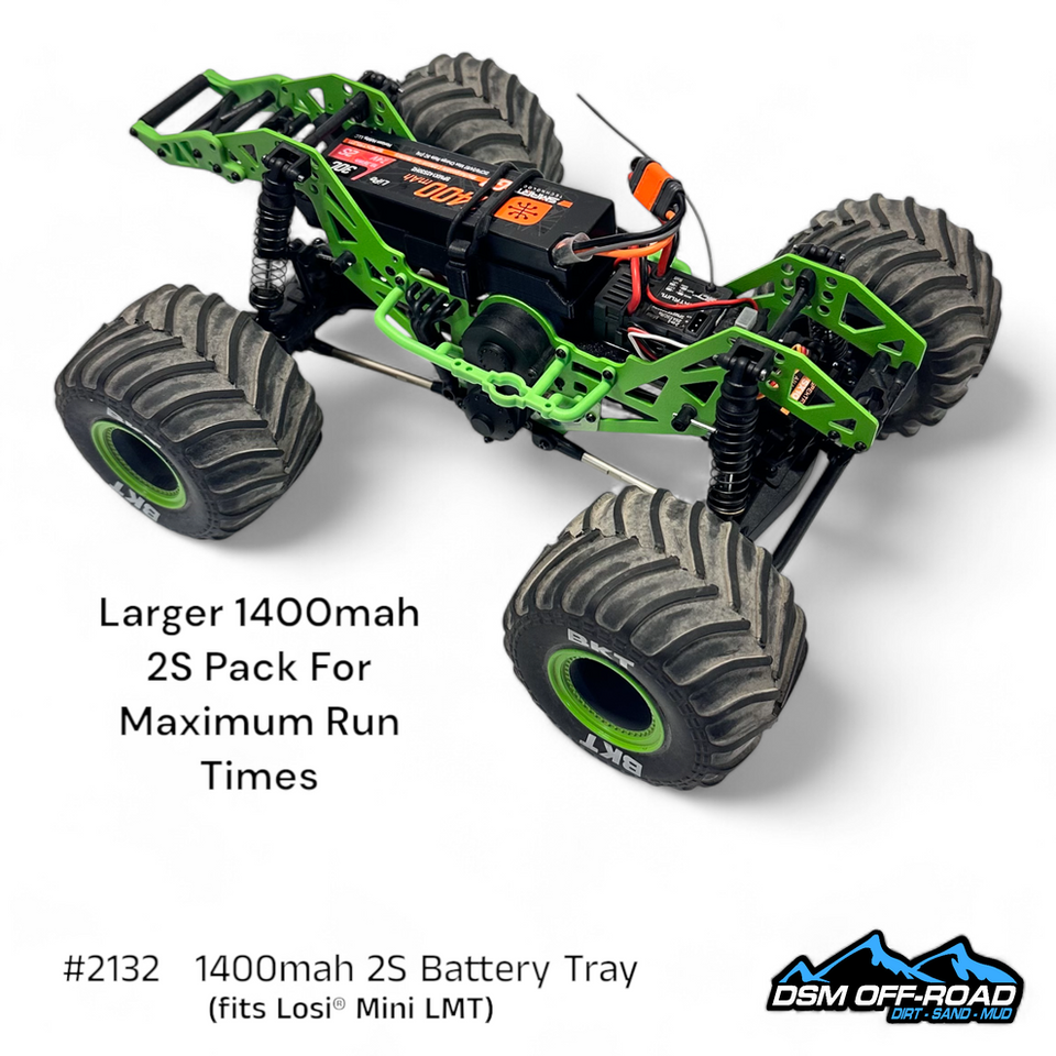 Battery Tray for 1400 / 810 mah 2S - Losi Mini LMT Grave Digger Son Uva ...