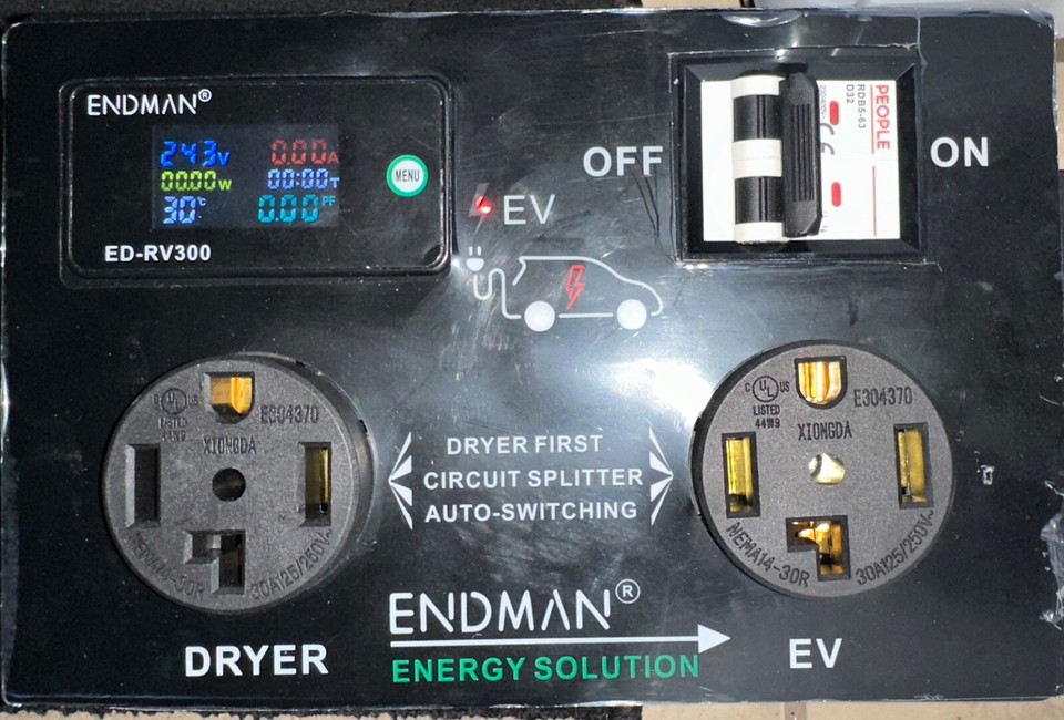 NEMA 14-30 Dryer outlet splitter for EV Charging Tesla charger auto ...