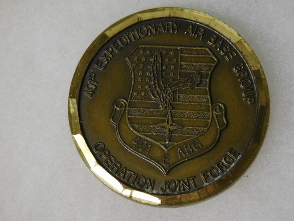US Army 401ST EXPEDITIONARY AIR BASE GROUP BOSNIA 1998 Challenge Coin ...
