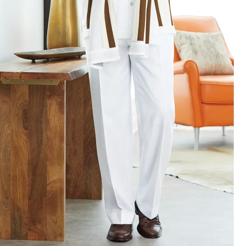 Ashro Stacy Adams Men's White Brown Spring Summer Damen Pant Set and ...