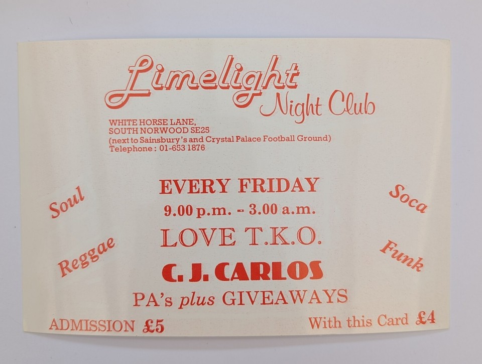 Limelight Night Club - Rare A6 1980s Flyer Love T.K.O, G J Carlos | eBay UK