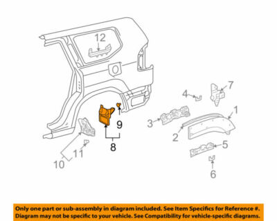 76607-60230-C0 Toyota Mudguard, quarter panel, rear rh 7660760230C0 ...