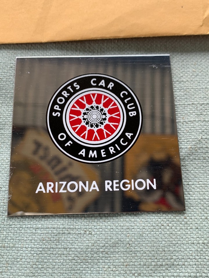 Rallye Productions Dash Plaque Sports Car Club America SCCA Arizona ...
