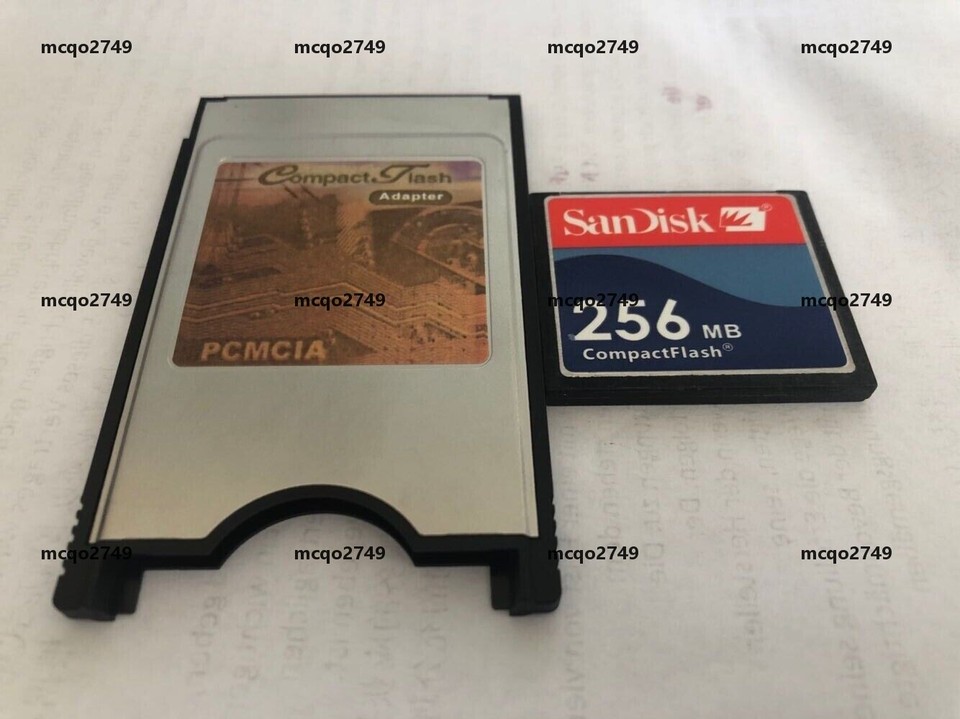 SANDISK 256MB Compact Flash +ATA PC card PCMCIA Adapter JANOME Machine ...