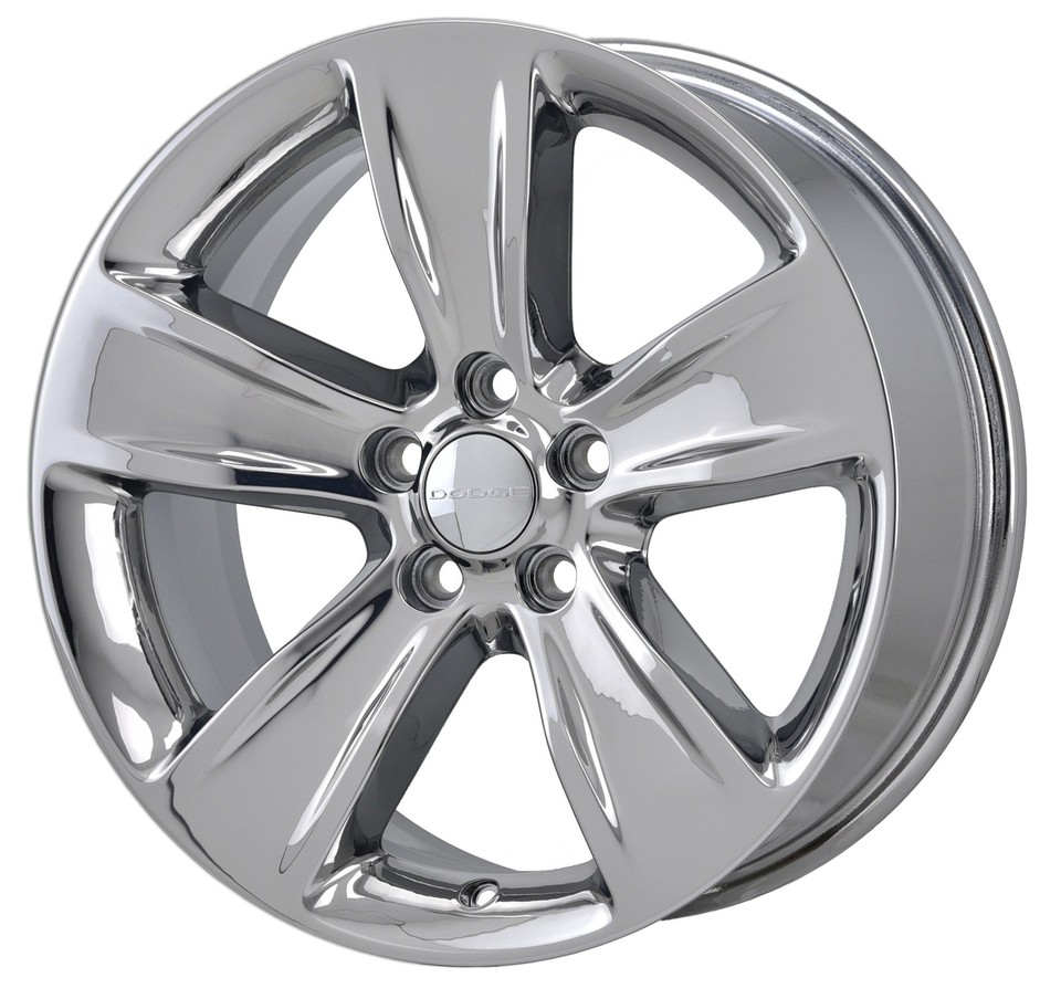 18" DODGE CHALLENGER PVD BRIGHT CHROME-C WHEELS RIMS FACTORY OEM 2521 ...