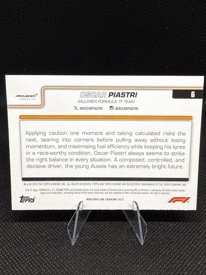 Oscar Piastri | 6 | 2025 Topps Chrome Formula 1 F1 | eBay