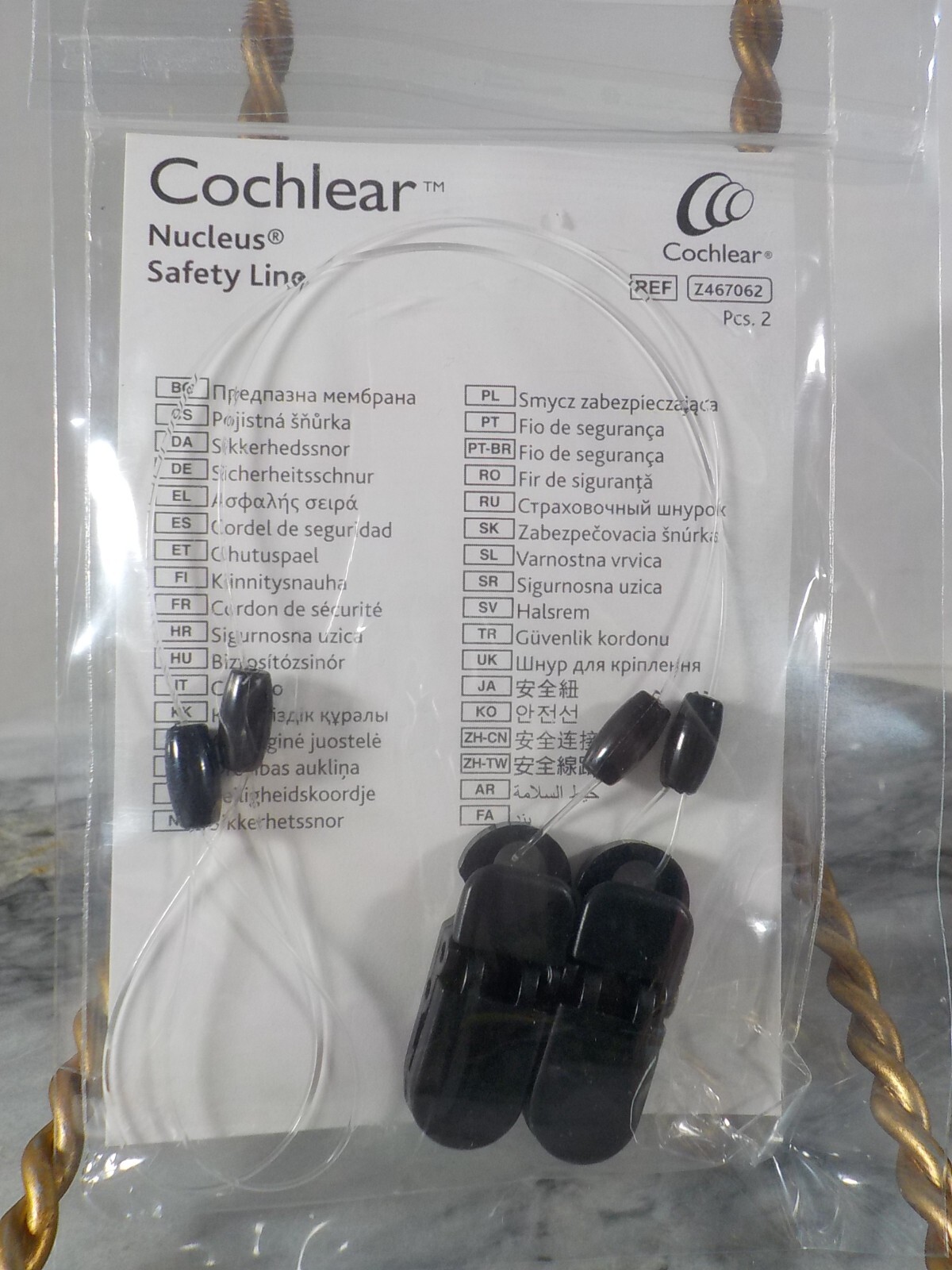 Cochlear 2pc Nucleus Safety Lines Z467062 Black MED 21cm~New Sealed | eBay