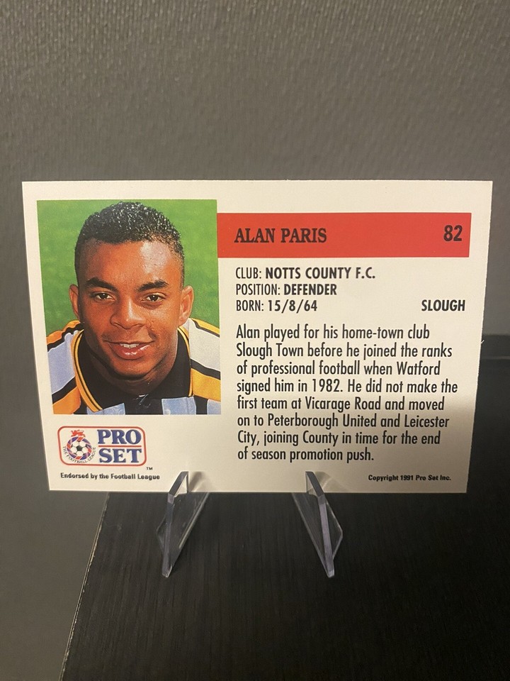 1991-92 Pro Set English League Alan Paris #82 Rookie RC | eBay