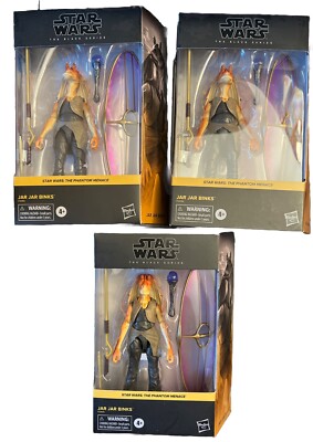 Hasbro Star Wars The Black Series Jar Jar Binks X3 Action Figure, New ...