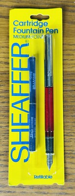 SHEAFFER VTG CARTRIDGE RED FOUNTAIN PEN MEDIUM POINT BLUE INK ...