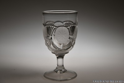 ca. 1892 No. 15007 AKA FROSTED CIRCLE by U.S. Glass CLEAR 6” H Goblet ...
