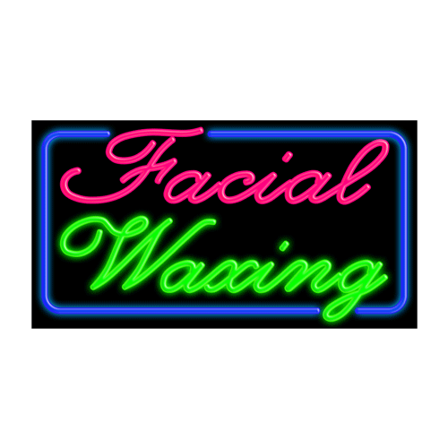 Facial Waxing Glass Neon Sign 37"L x 20"H #10331 | eBay