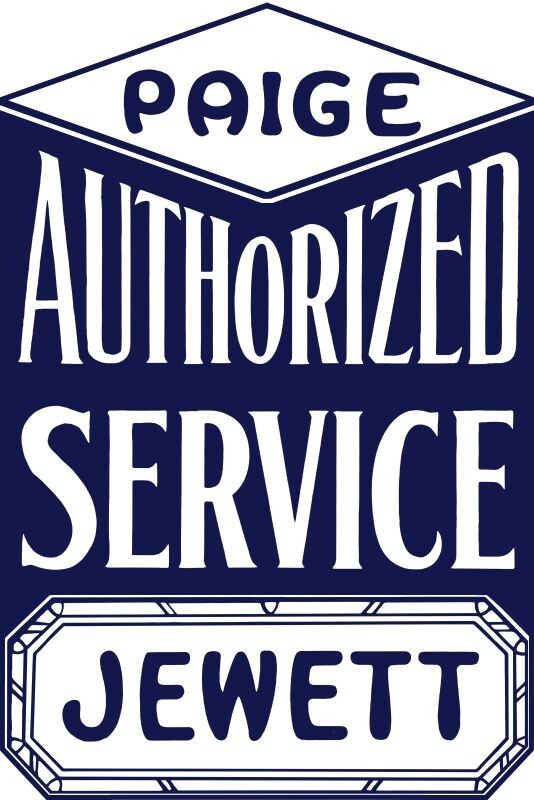 Paige & Jewett Motor Cars Authorized Service NEW Sign 40" Tall Diecut ...