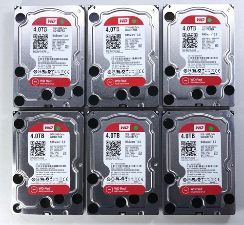 Lot of 6 Western Digital WD40EFRX-68WT0N0 4TB 3.5" 6Gb/s 64MB 5.4K SATA ...