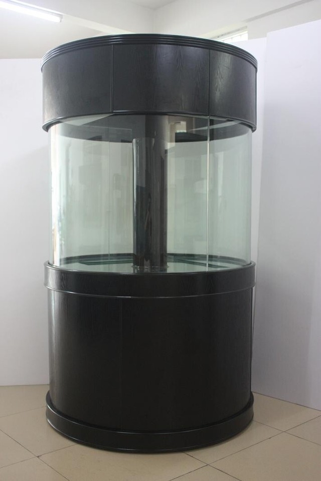 *BLACK* 170g Reef-Ready Glass Bowfront Aquarium Fish Tank & Roman ...