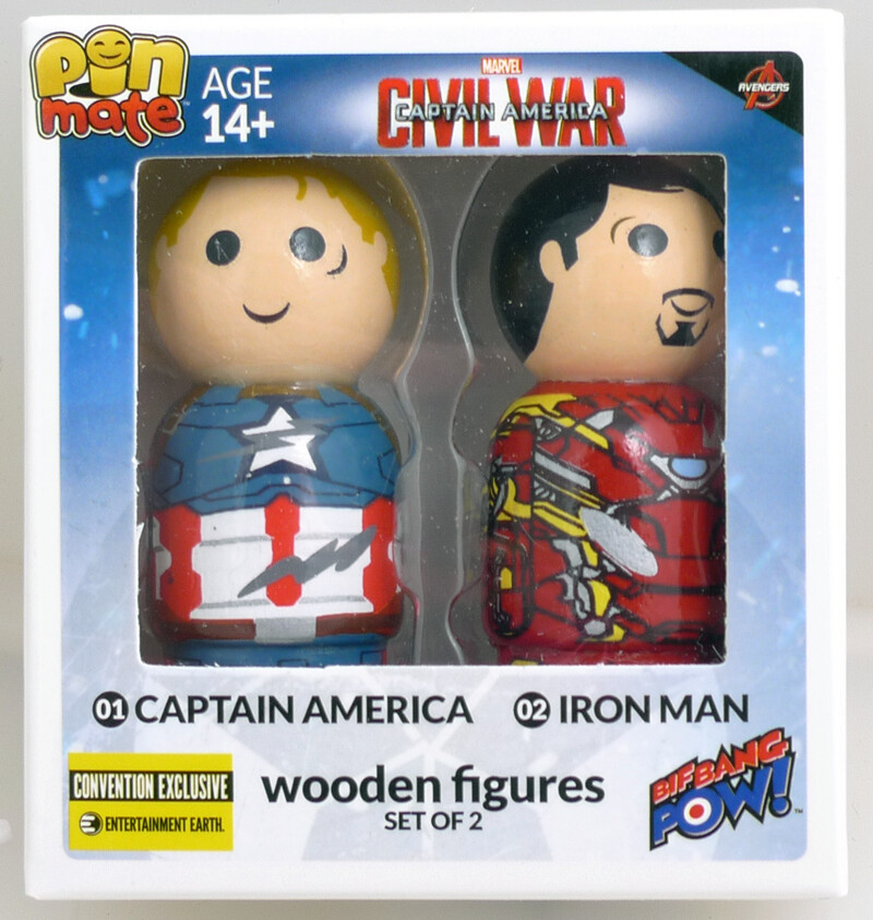 Captain America Civil War Pin Mate Wooden Figures 2-Pack Bif Bang Pow ...