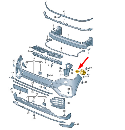 NEW VW TOUAREG CR MK3 FRONT LEFT BUMPER GUIDE PROFILE 760807049C ...