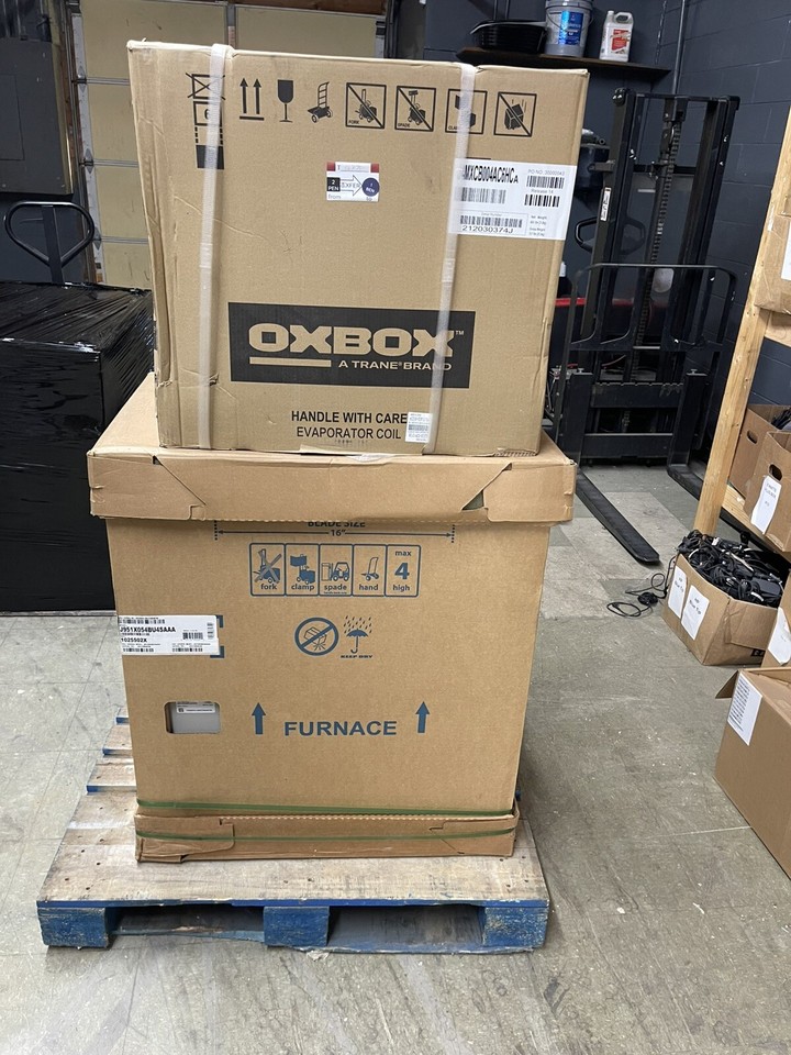 Oxbox 2 Ton 13 SEER A/C 1.5-3 Ton 17" Coil & 95% 54K BTU Furnace HVAC ...