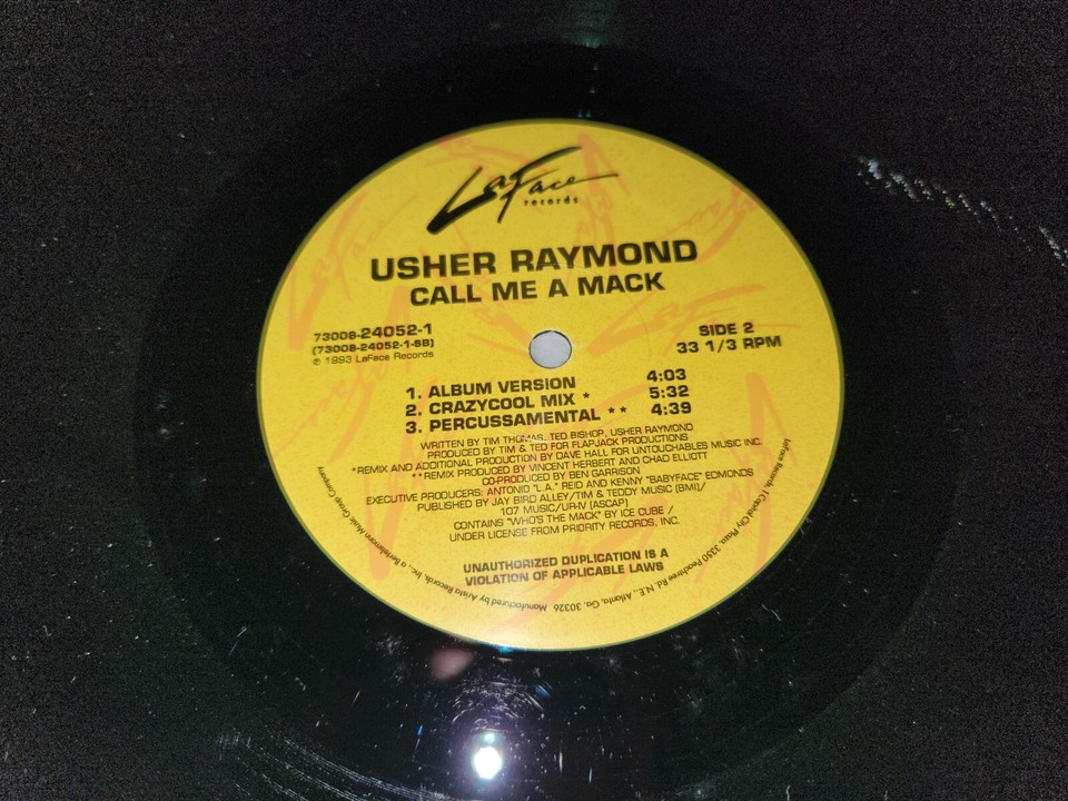 USHER - Call Me A Mack - Single - Poetic Justice - Vinyl Record Album ...