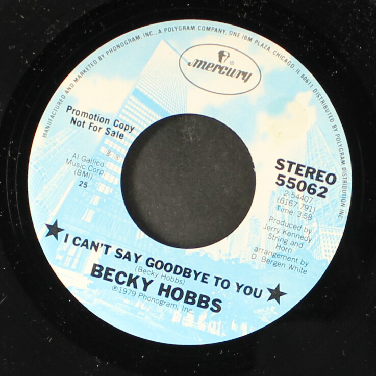 BECKY HOBBS: i can't say goodbye to you / same MERCURY 7" Single 45 RPM ...