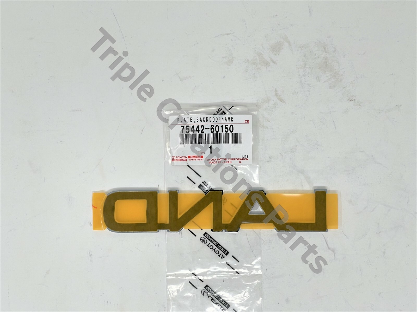 TOYOTA GENUINE OEM 75442-60150 PLATE, BACK DOOR NAME "LAND" NO.3 ...