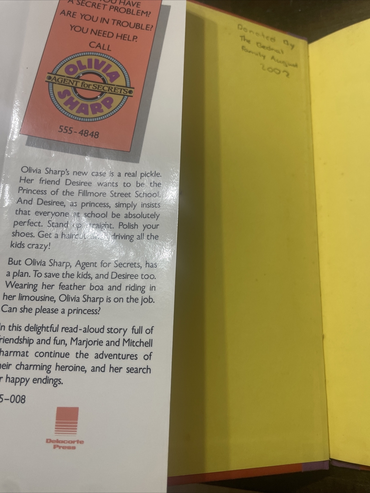 MARJORIE AND MITCHELL SHARMAT, THE PRINCESS OF THE FILLMORE STREET ...