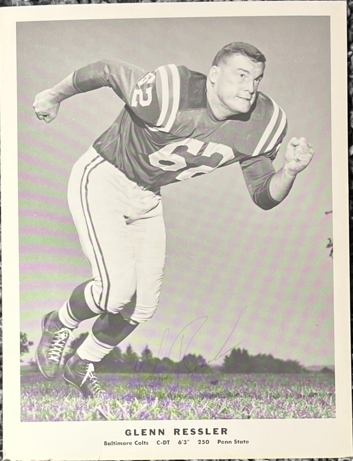 GLENN RESSLER SIGNED 60'S BALTIMORE COLTS TEAM ISSUED 8X10 PHOTO | eBay