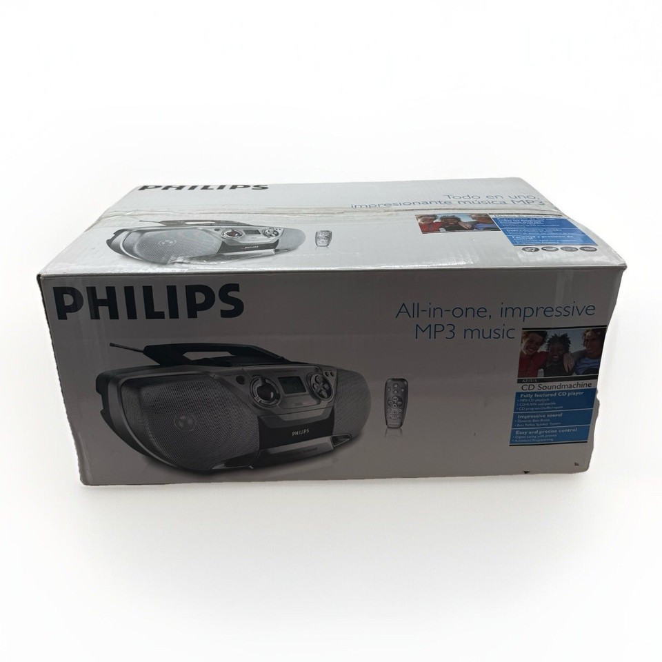 New Philips AZ1316 Audio CD Cassette Player SoundMachine Stereo MP3 FM ...