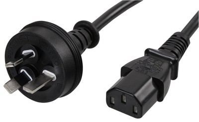 PRO ELEC - Australian/New Zealand to IEC C13 Extension Lead, 2m, 10A ...