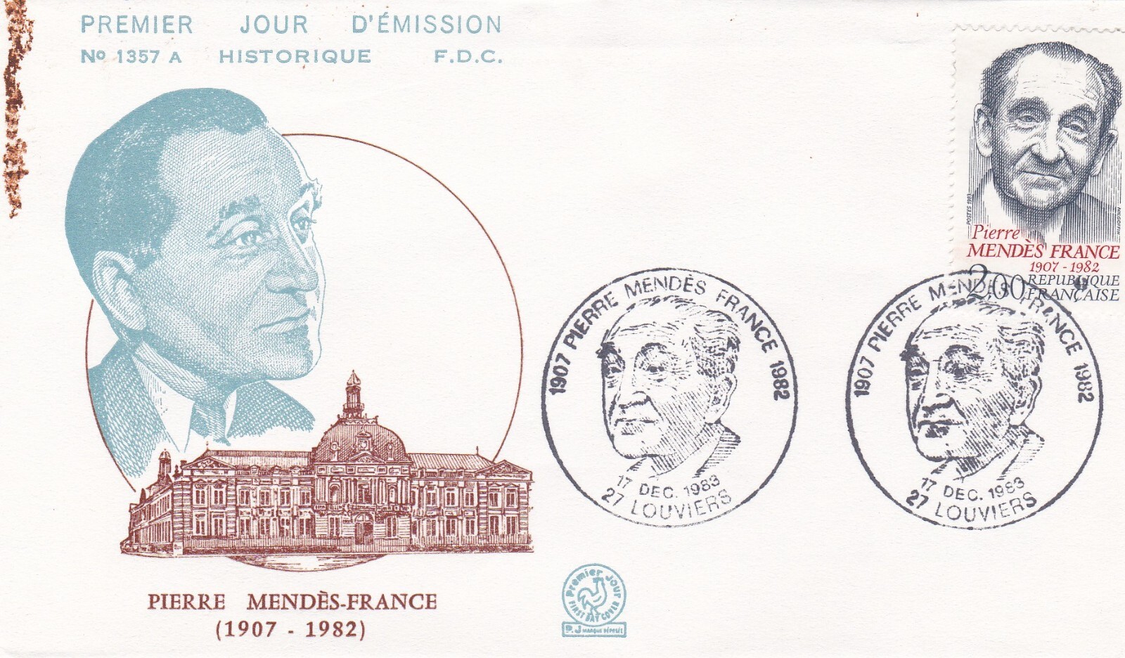 FRANCE 1983 FDC PIERRE MENDES FRANCE YT 2298 | eBay