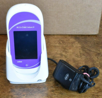 Roche Cobas Accu-Chek Inform II Glucose Meter w/Base & Charger PLEASE ...