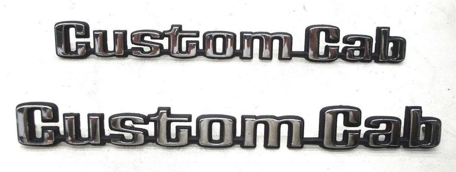 73 74 75 76 FORD TRUCK F100 F250 CUSTOM CAB EMBLEMS SCRIPT PAIR NEW | eBay