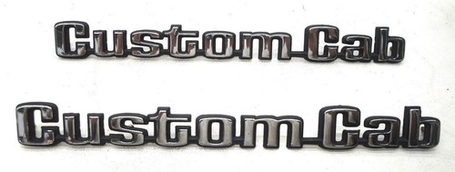 73 74 75 76 FORD TRUCK F100 F250 CUSTOM CAB EMBLEMS SCRIPT PAIR NEW | eBay